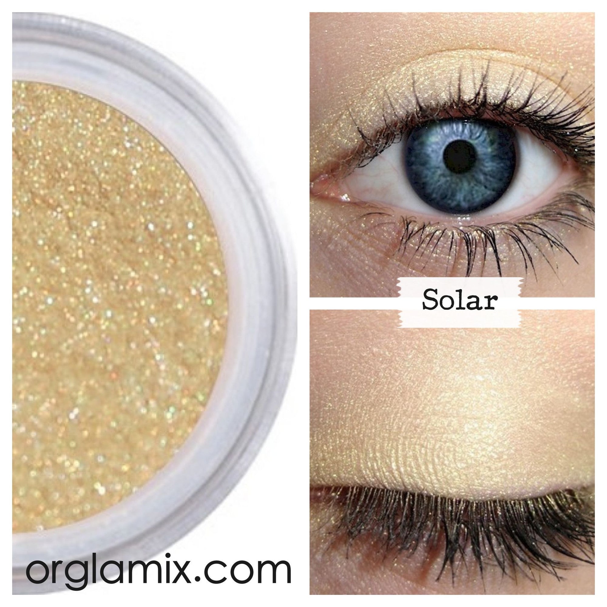 Solar Natural Mineral Eyeshadow -Solar Golden Yellow Shimmer Eye Shadow ...